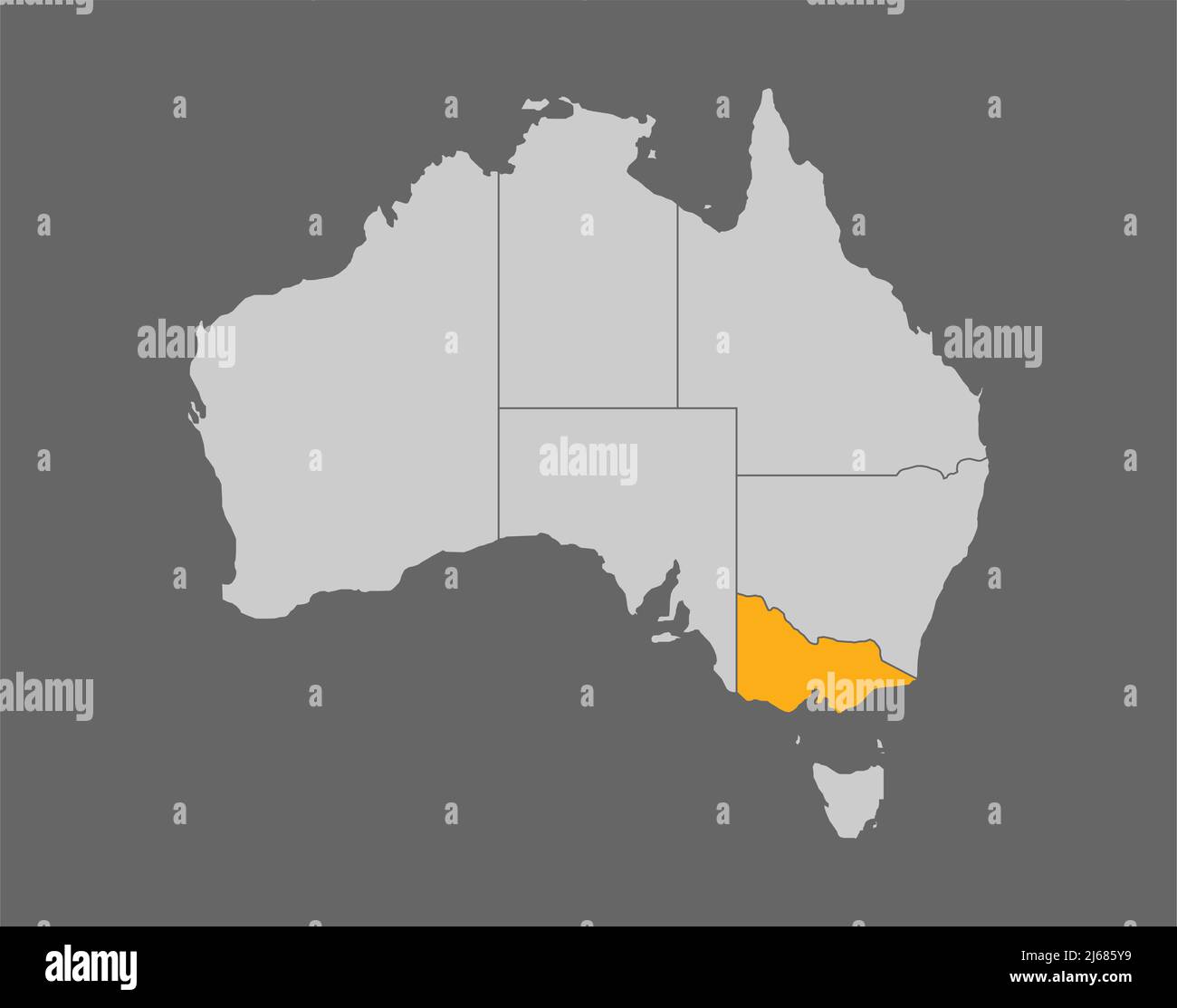 Australia map victoria state highlighted Stock Vector Images - Alamy