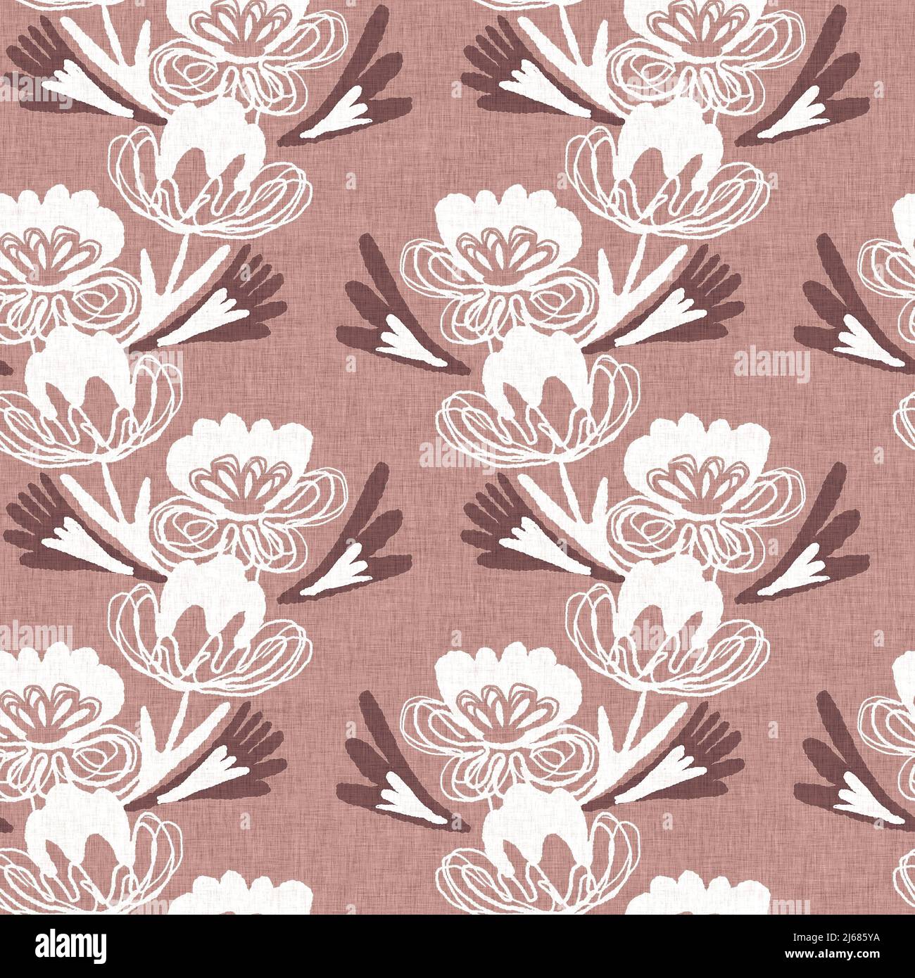 Gender neutral dark pink flower seamless raster background. Simple ...