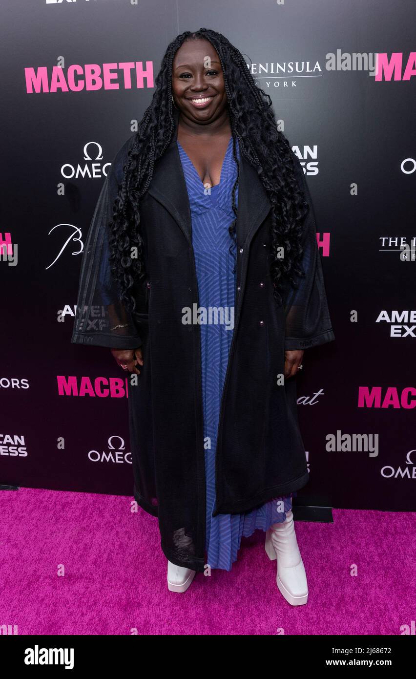 New York, NY - April 28, 2022: Jocelyn Bioh attends the "Macbeth ...