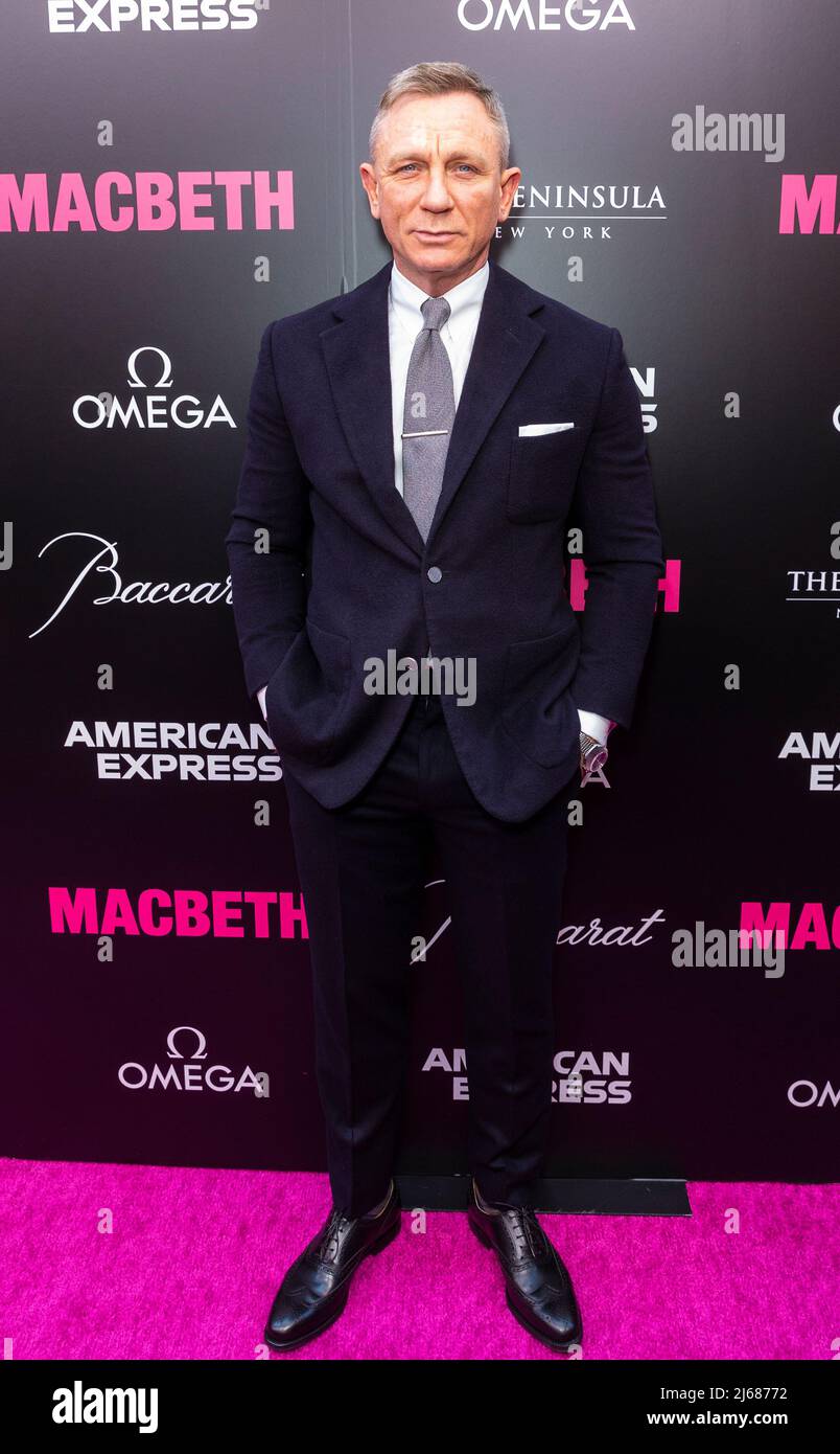 New York, USA. 28th Apr, 2022. Actor Daniel Graig attends the "Macbeth ...