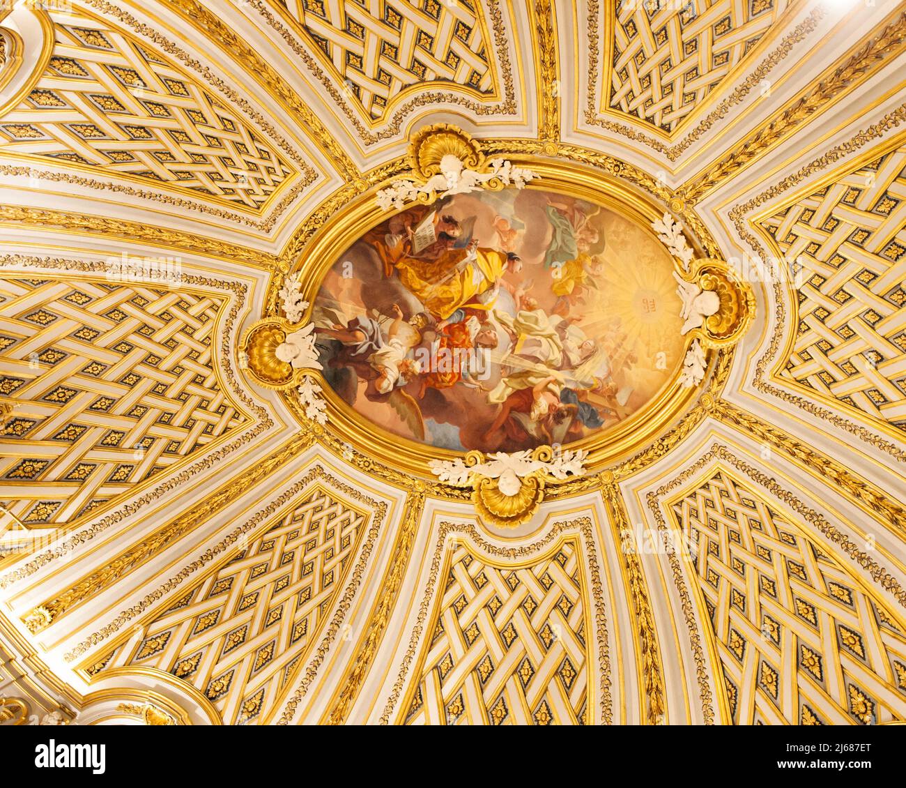 Baroque ceiling in Church of the Name of the Virgin Mary in Czecg ...