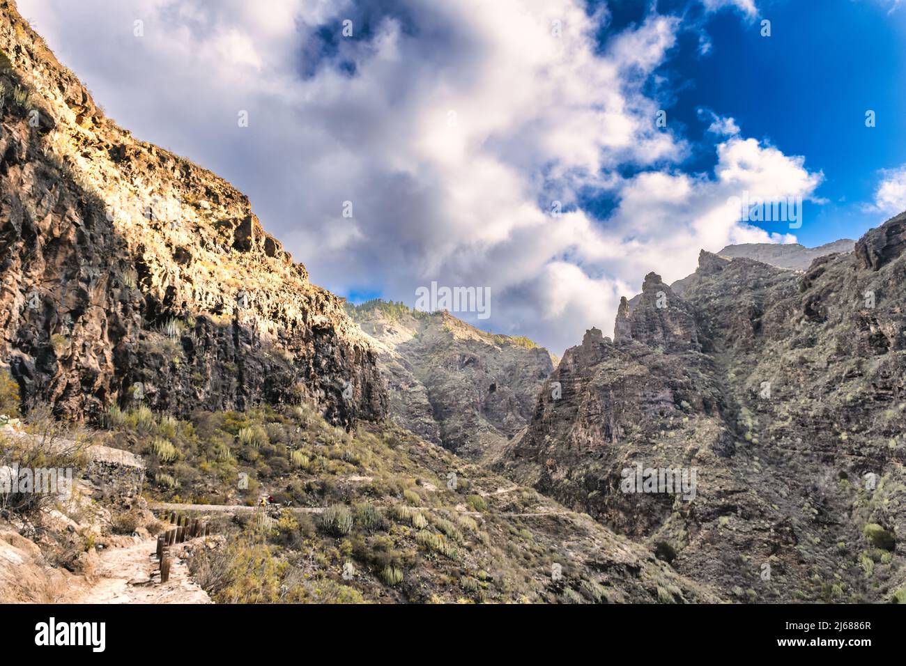 Barranco del Infierno trekking walking path near Adeje on Tenerife ...