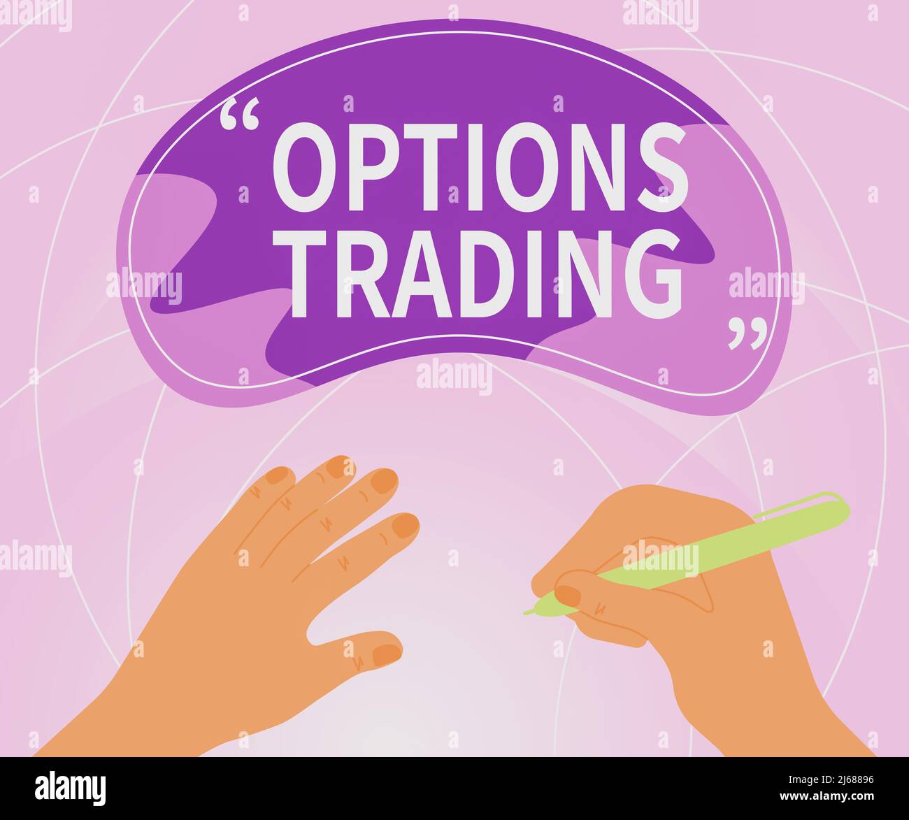 Conceptual caption Options Trading. Business showcase Different options ...