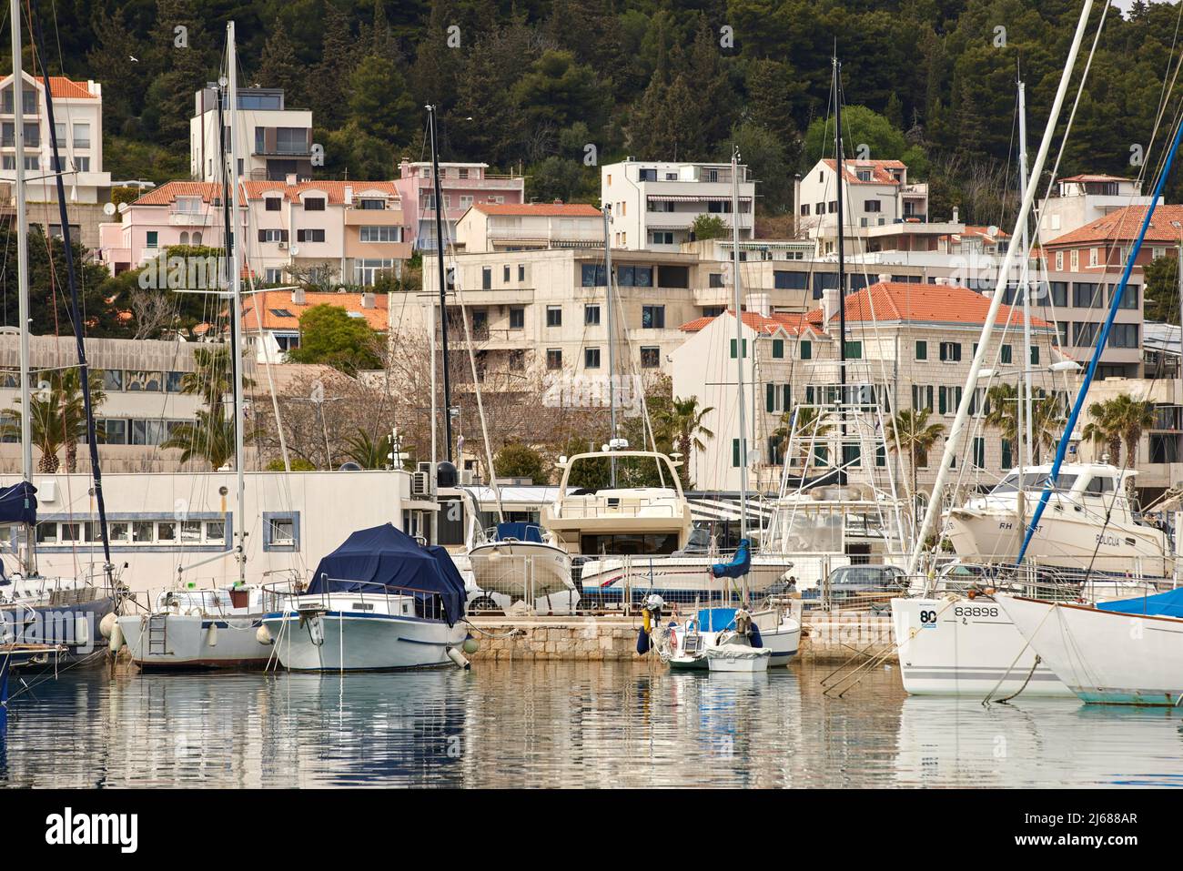 The city of Split in Croatia in the region of Dalmatia, the waterfront ...