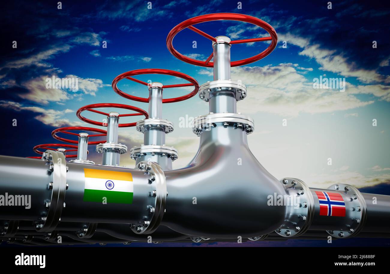 Pipeline with flags india hi-res stock photography and images - Alamy