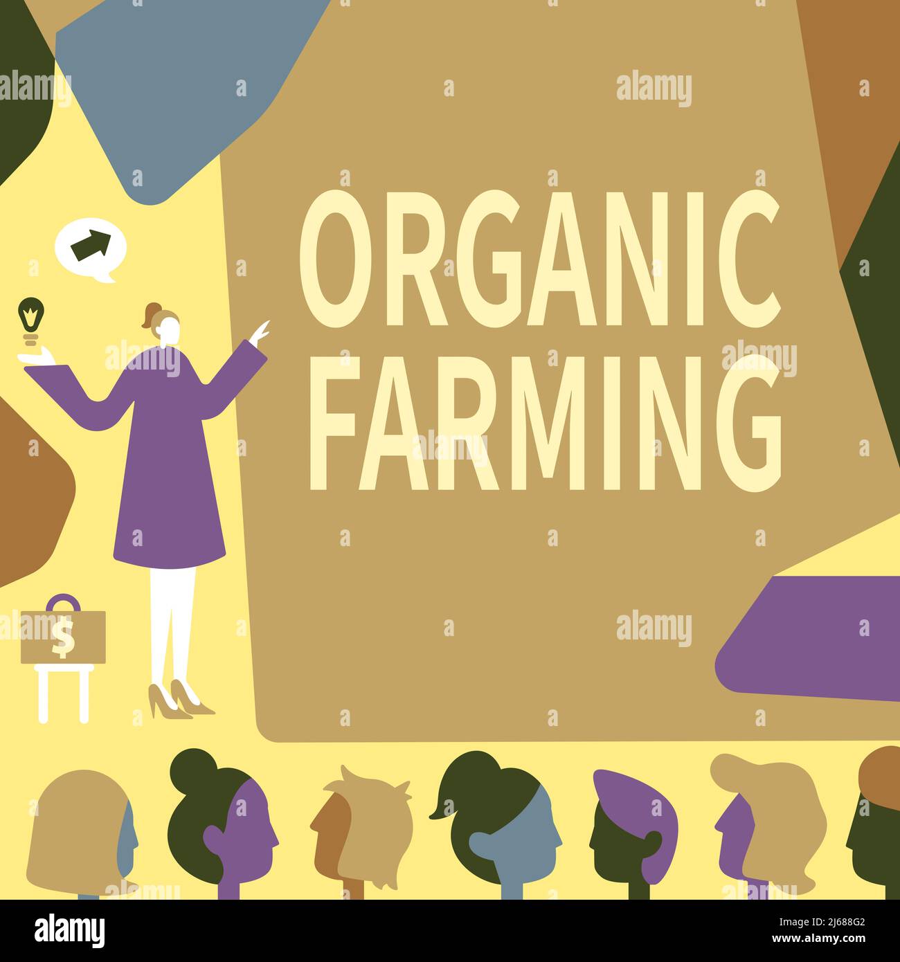 Inspiration showing sign Organic Farming. Word Written on an integrated ...