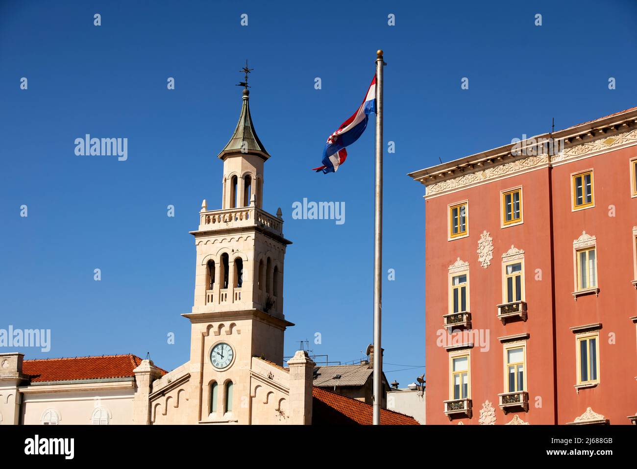 The city of Split in Croatia in the region of Dalmatia, Crkva i ...