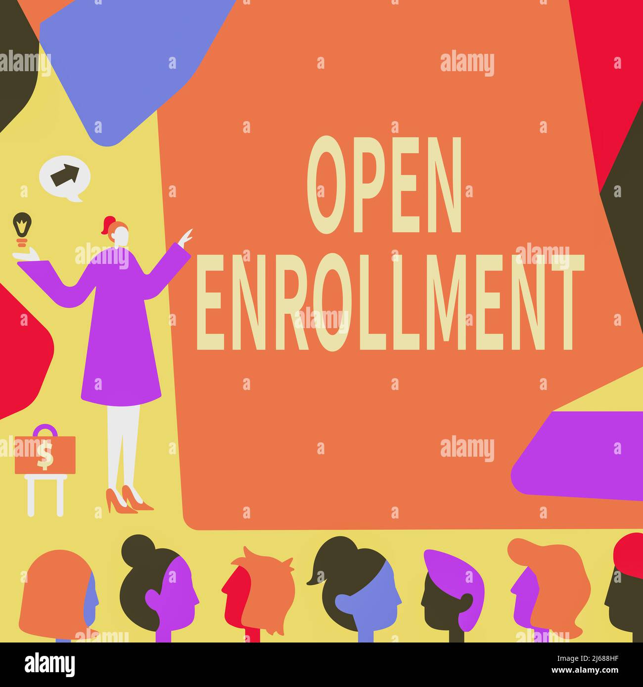 Text showing inspiration Open Enrollment. Concept meaning The yearly ...