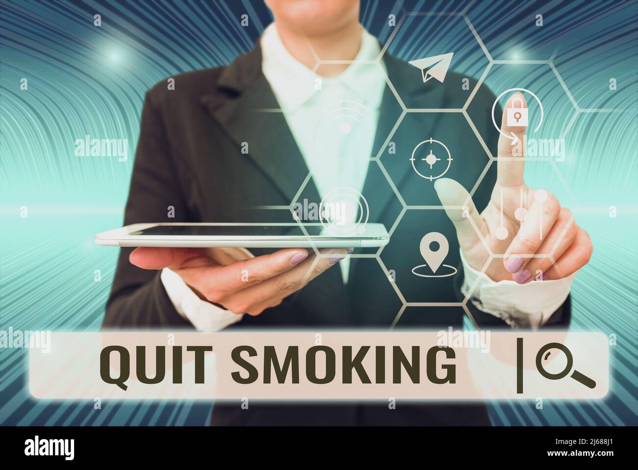 Conceptual caption Quit Smoking. Concept meaning Discontinuing or ...