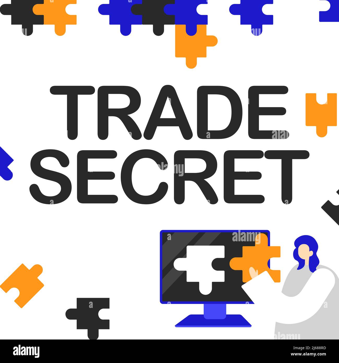 Text caption presenting Trade Secret. Internet Concept Confidential ...