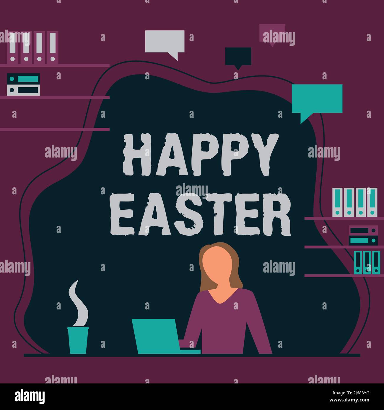 Rabbit on easter festive desk hi-res stock photography and images - Alamy