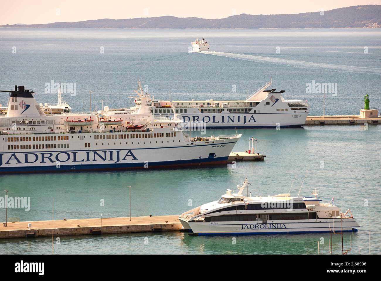 The city of Split in Croatia in the region of Dalmatia view into the ...