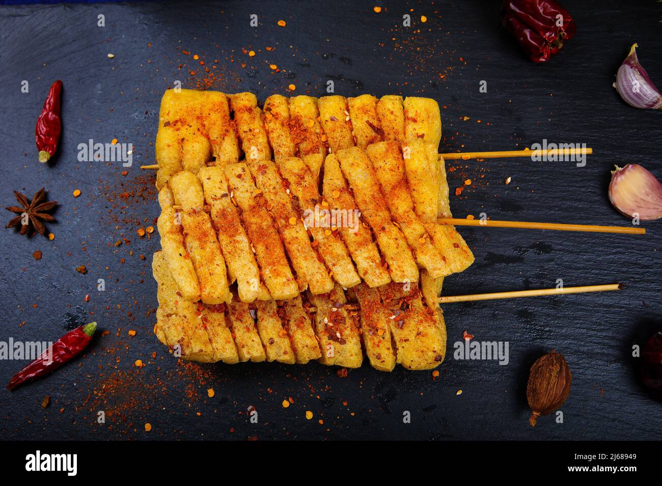 Delicious barbecue oil bean curd Stock Photo - Alamy