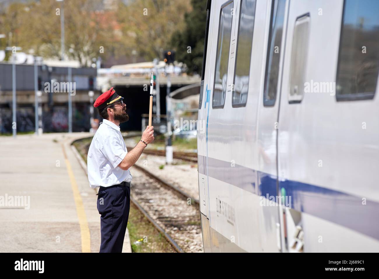 The city of Split in Croatia in the region of Dalmatia the railway ...