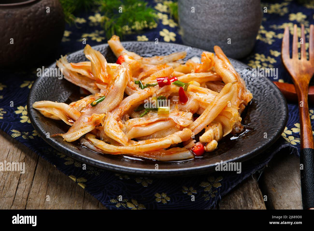 A plate of boneless duck palm Stock Photo - Alamy