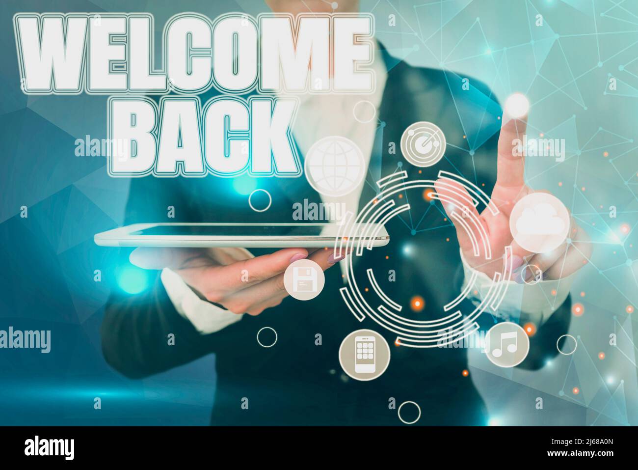 Conceptual caption Welcome Back. Business concept Warm Greetings ...