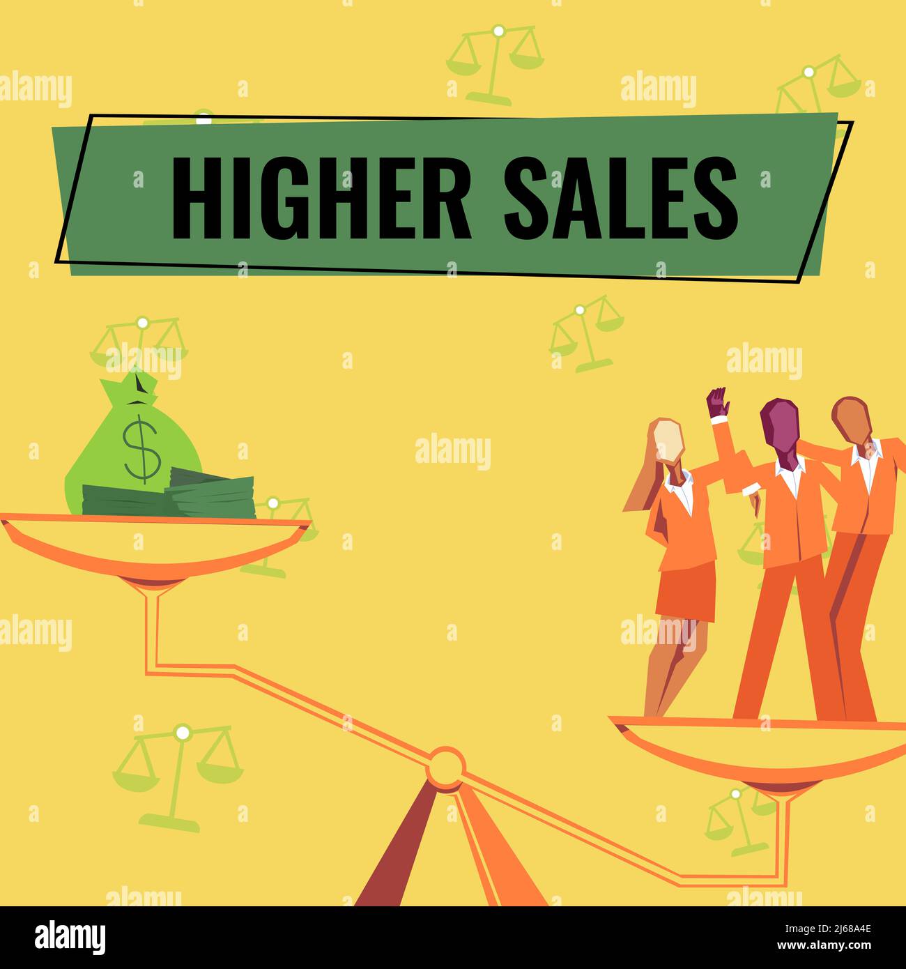 Hand writing sign Higher Sales. Business showcase The average sold ...