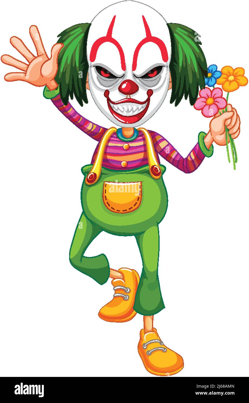Cartoon clown holding flowers illustration Stock Vector Image & Art - Alamy