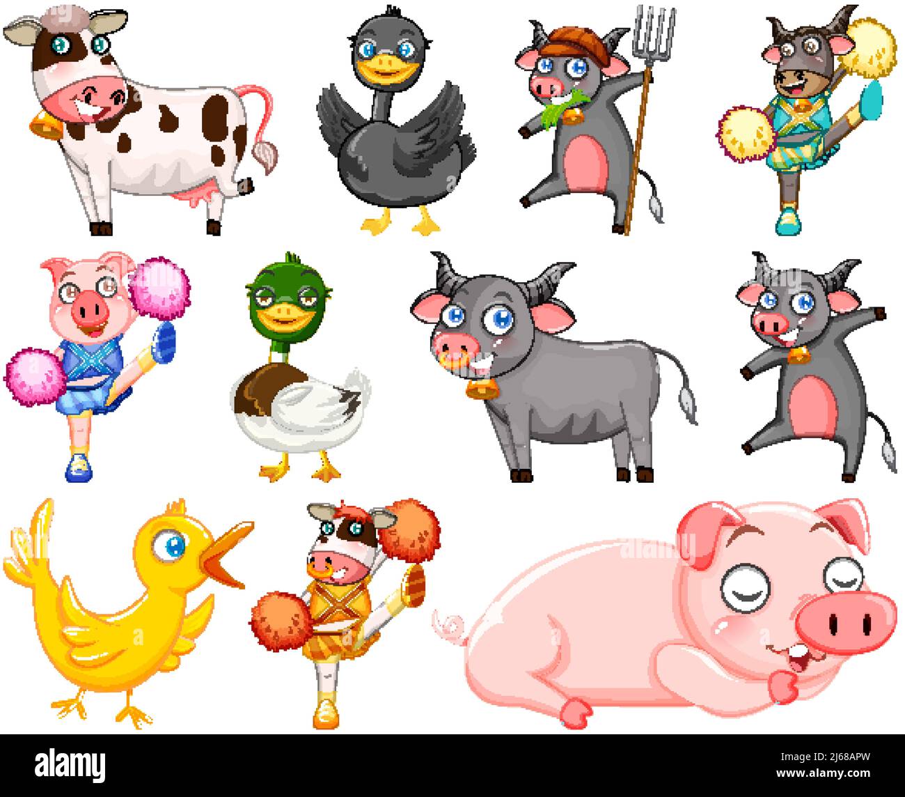 Wild animals with happy smile illustration Stock Vector Image & Art - Alamy