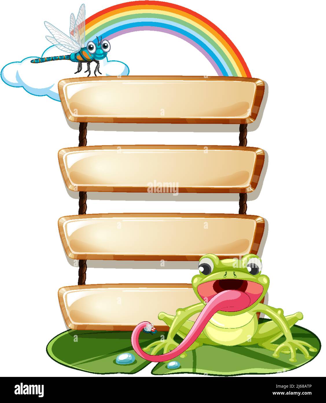 Sign board with frog on white background illustration Stock Vector ...