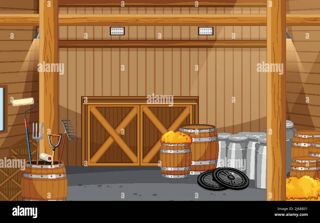 Inside barn hay Stock Vector Images - Alamy