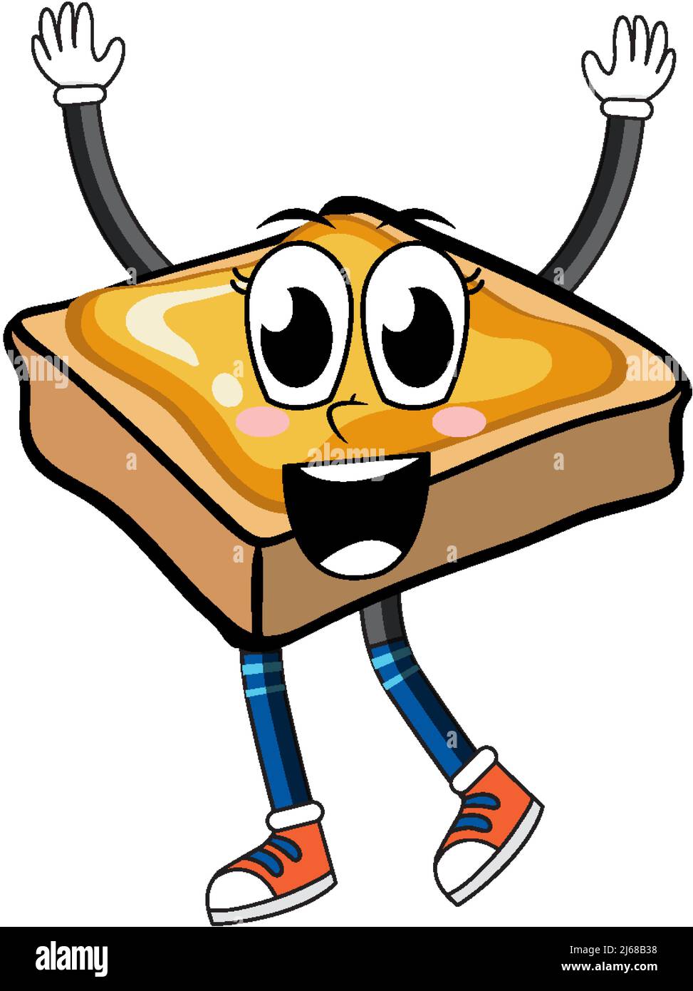 Toasted bread with arms and legs illustration Stock Vector Image & Art ...