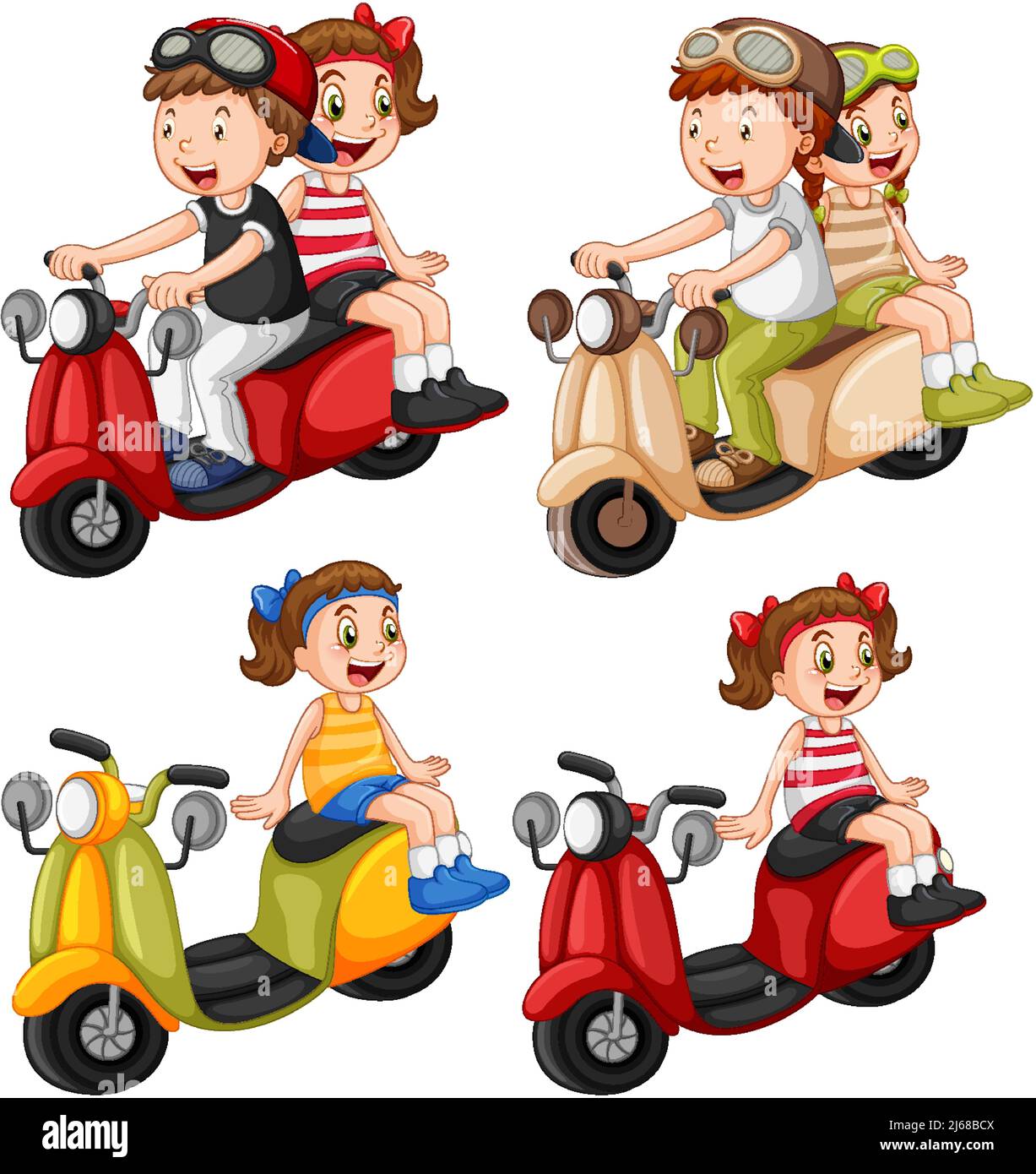 Children riding motorcycle Stock Vector Images - Alamy