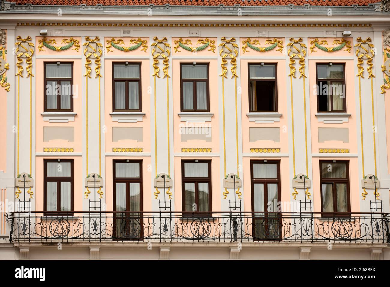 The city of Split in Croatia in the region of Dalmatia People's Square ...