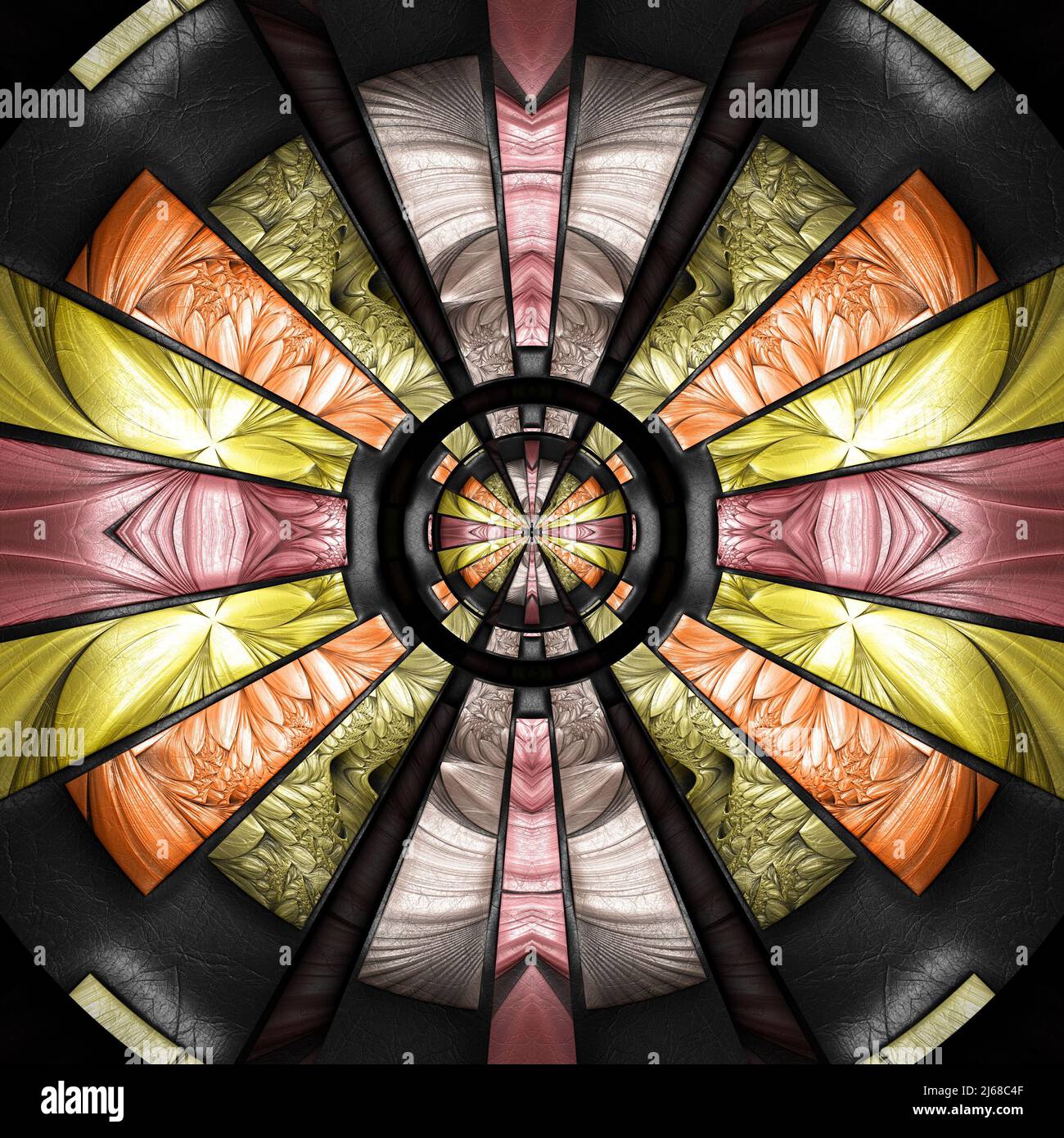 3D render of plastic background tile with embossed abstract fractal ...