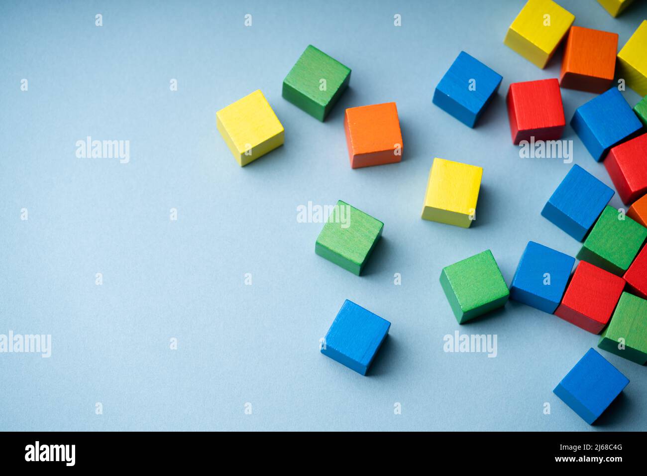 Colorful Child Cubic Construction. Toy Brick Game Stock Photo - Alamy