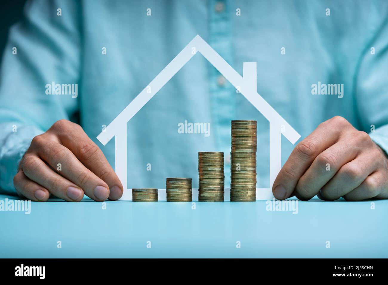 Real Estate Market Investing. House Money And Tax Stock Photo - Alamy