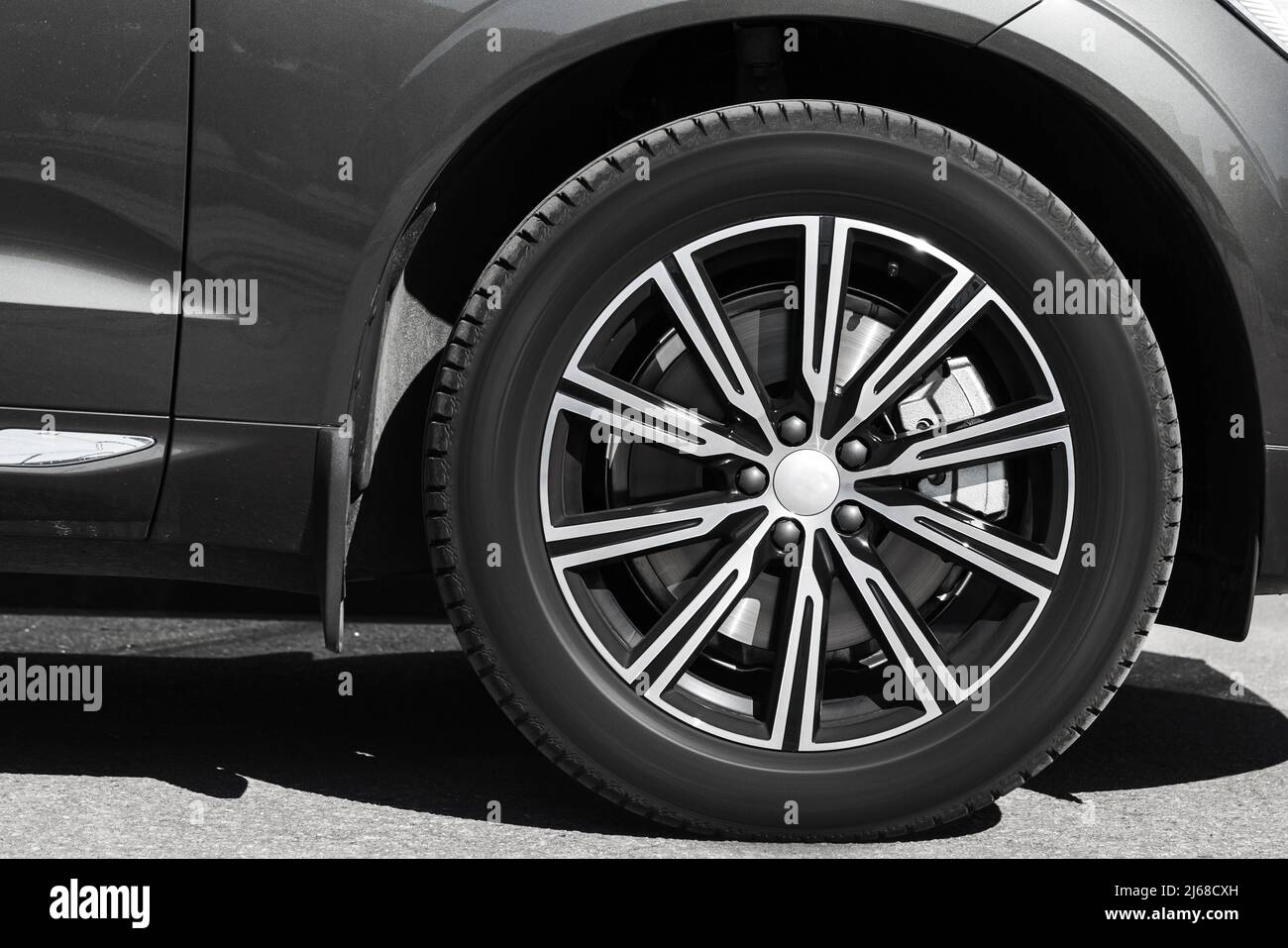 Car wheel close up photo, modern SUV details Stock Photo - Alamy