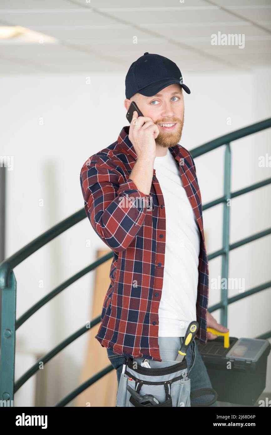 Young man bag tools hi-res stock photography and images - Alamy