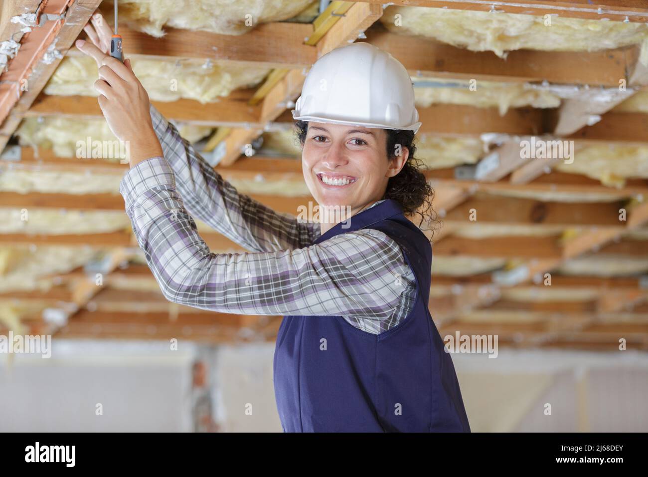 female carpenter carrying ladder at construction site Stock Photo - Alamy