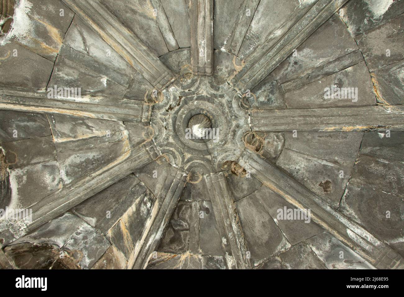 Domed ceiling of old temple. Details of architecture of antiquity ...