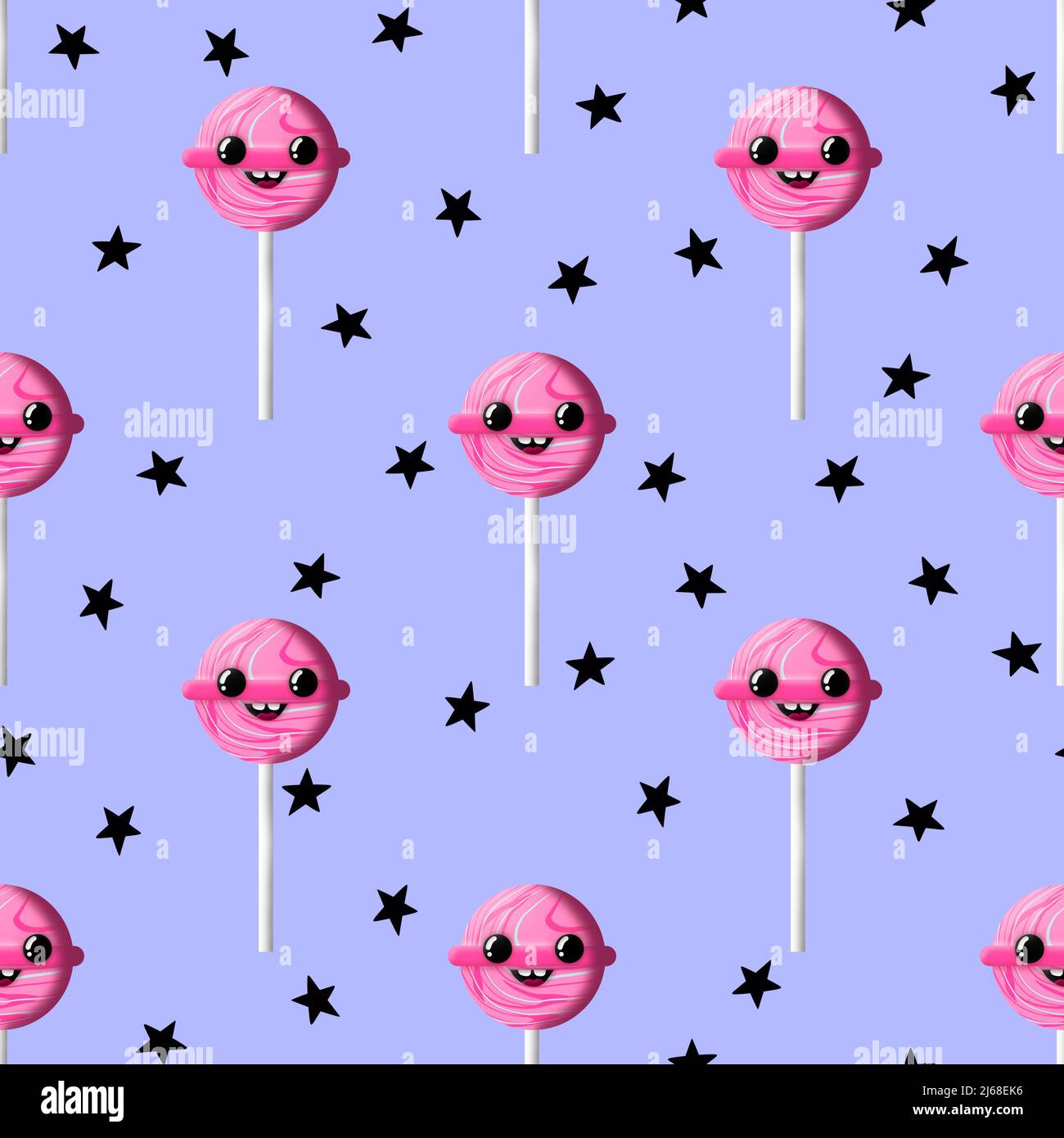 Kids cartoon seamless lollipop candy pattern for fabrics and packaging ...