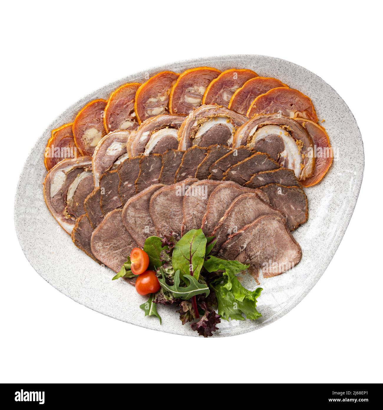 Isolated sliced russian meat appetizer platter Stock Photo - Alamy