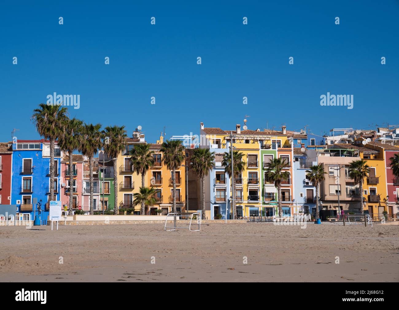Villajoyosa beautiful town Costa Blanca Spain with famous colourful ...