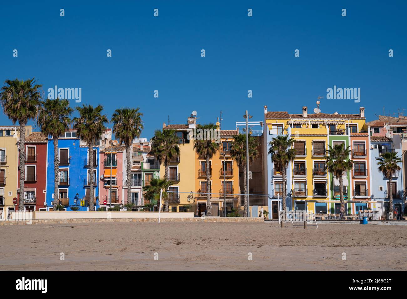 Villajoyosa Spain beautiful town Costa Blanca famous colourful houses ...