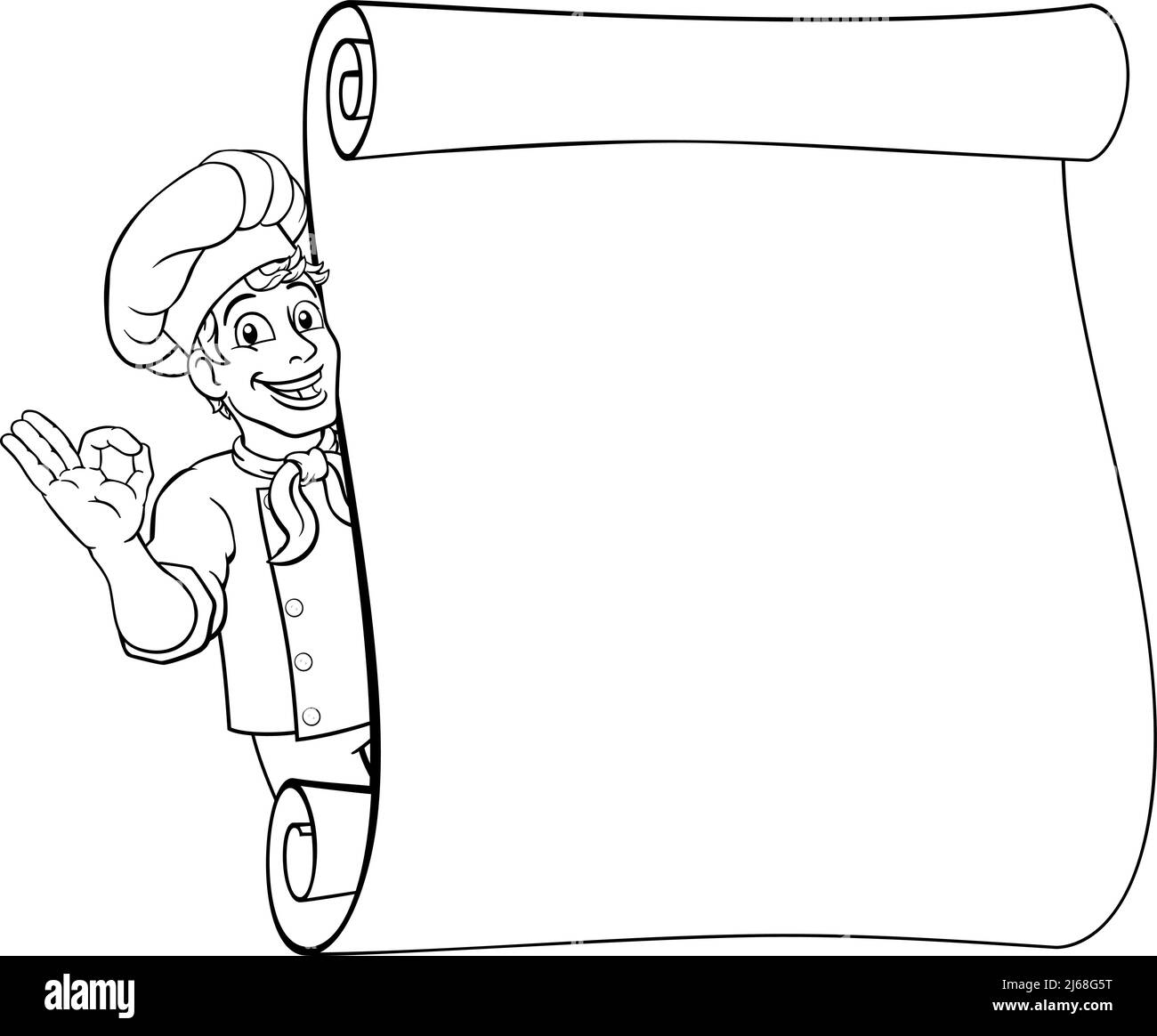 Chef Cook Baker Cartoon Man Menu Sign Background Stock Vector Image ...