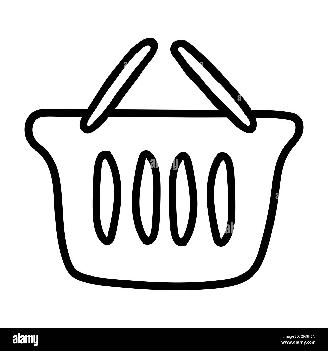 Doodle shopping cart icon hand drawn with thin black line Stock Vector ...