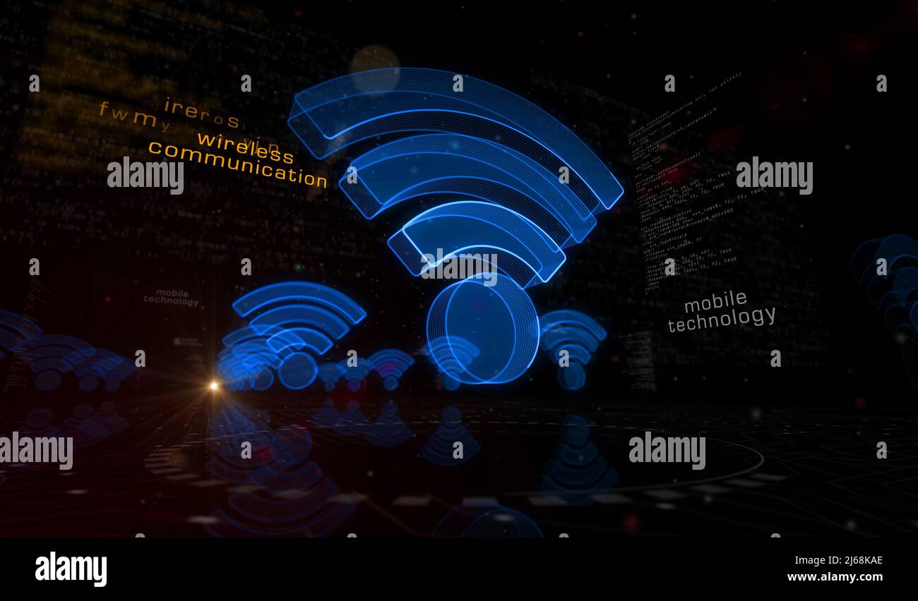 Wifi mobile communication and wireless network technology symbol ...