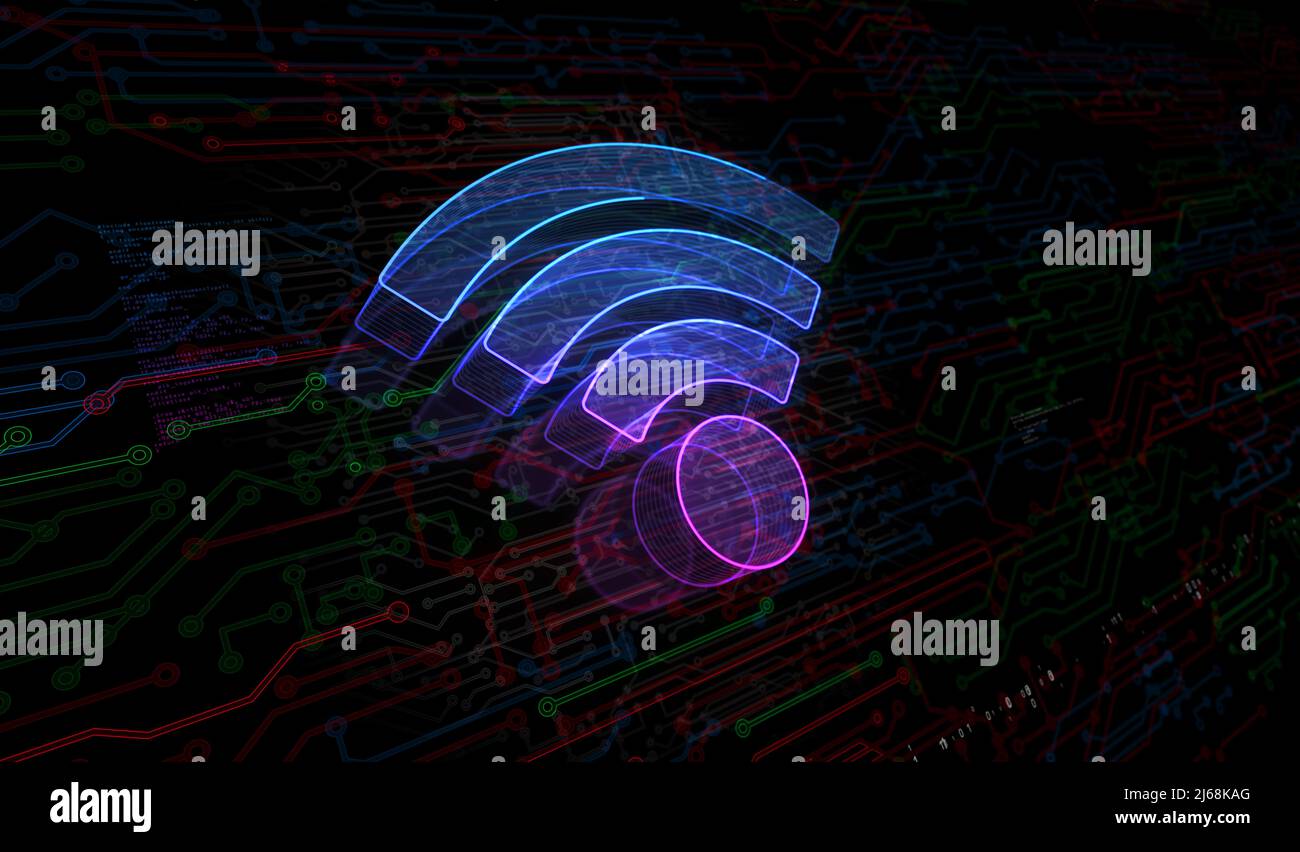 Wifi mobile communication and wireless network technology symbol ...