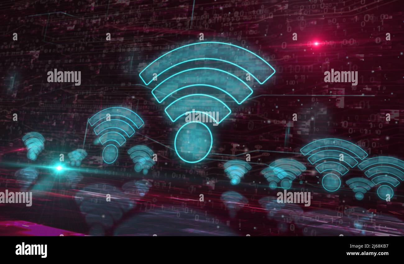 Wifi mobile communication and wireless network technology symbol ...