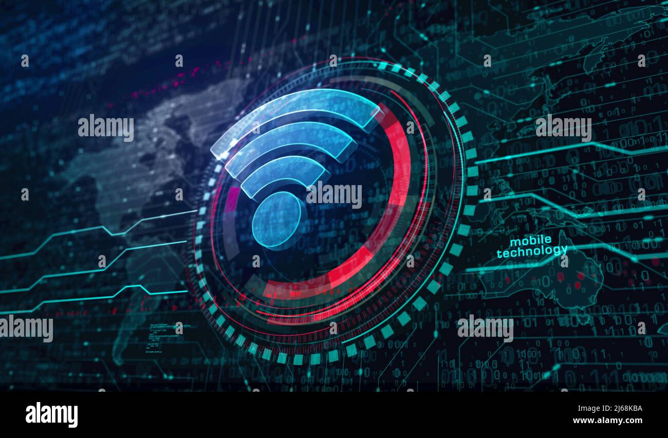 Wifi mobile communication and wireless network technology symbol ...