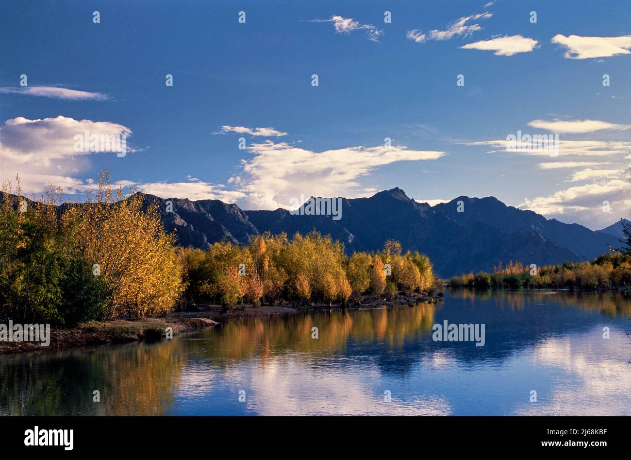 Tibet Lhasa river autumn Stock Photo - Alamy