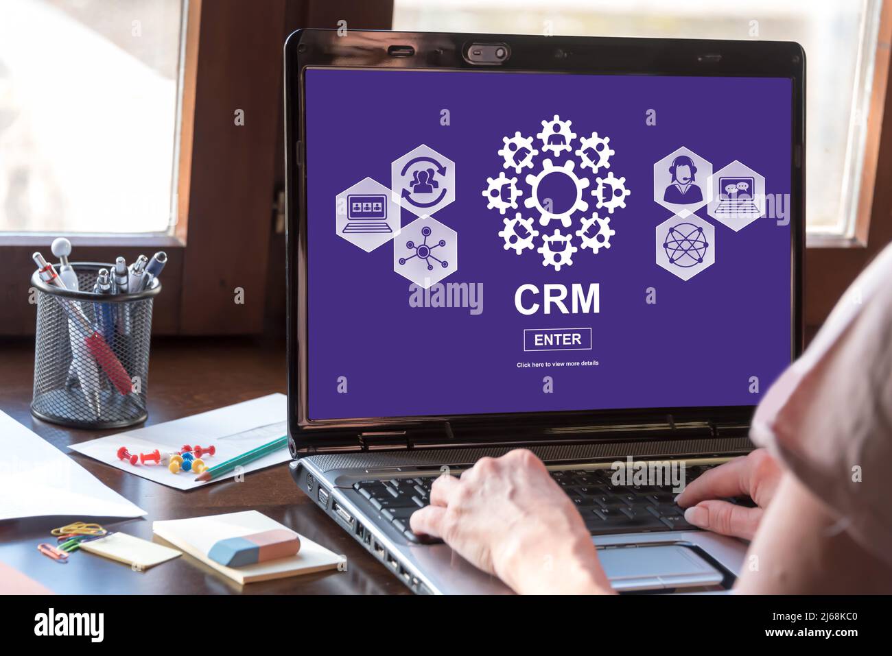 Laptop screen displaying a crm concept Stock Photo - Alamy Laptop screen displaying a crm concept Stock Photo - Alamy
