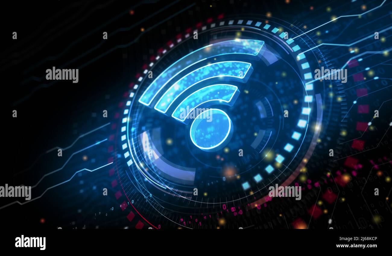 Wifi mobile communication and wireless network technology symbol ...