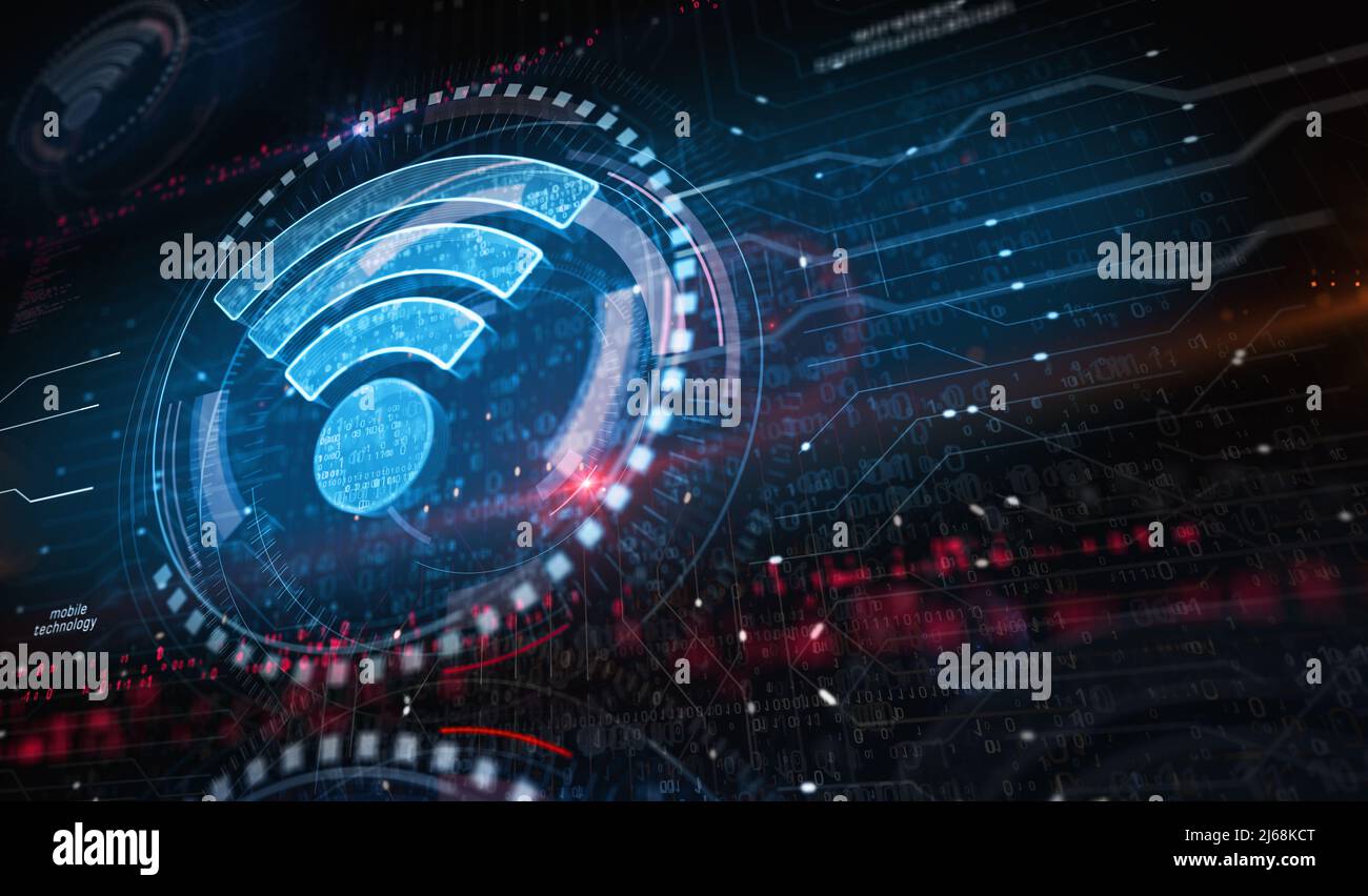 Wifi mobile communication and wireless network technology symbol ...