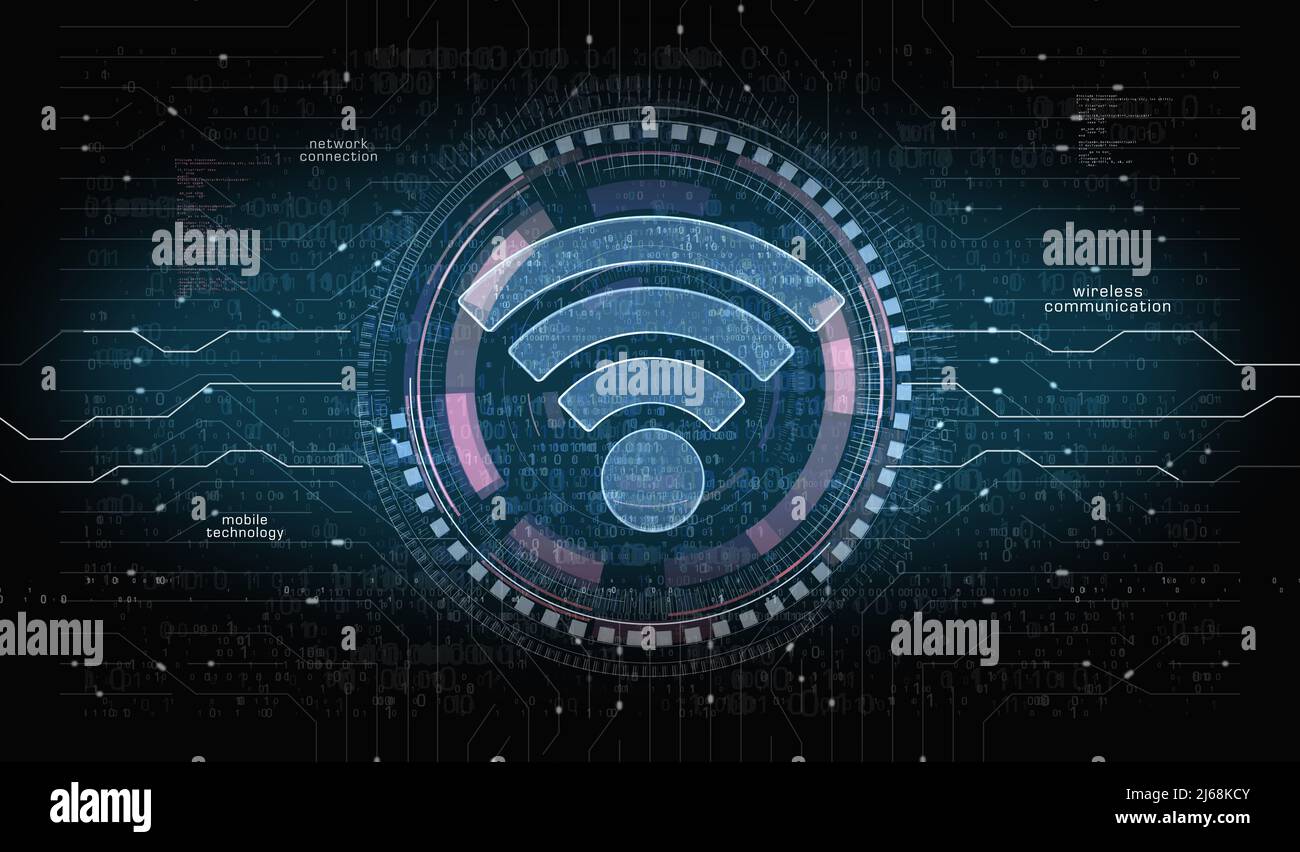 Wifi mobile communication and wireless network technology symbol ...